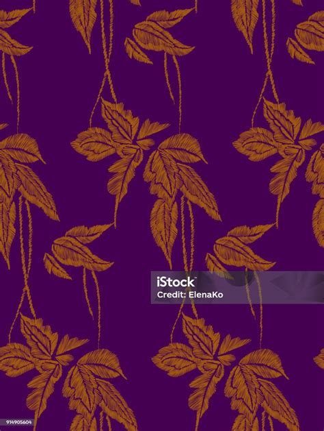 열 대 잎 원활한 배경 패턴입니다 벡터 일러스트 레이 션 손을 그려입니다 자 수 디자인입니다 그리기에 대한 스톡 벡터 아트 및 기타 이미지 Istock