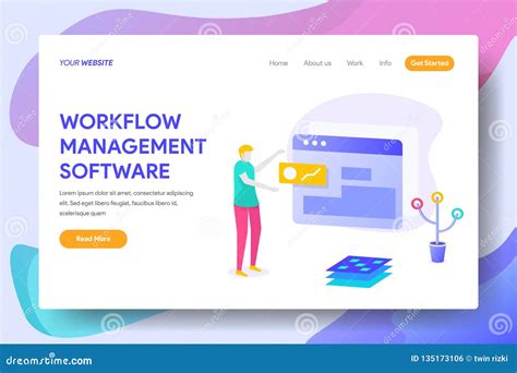 Work Flow Management Software Stock Vector Illustration Of Frame