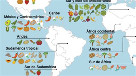 El Mapa Que Muestra El Origen De Los Alimentos Que Comemos