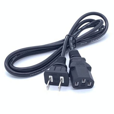AC CPU Rice Cooker Power Cord US Plug 2 Pin For PC Computer Printer
