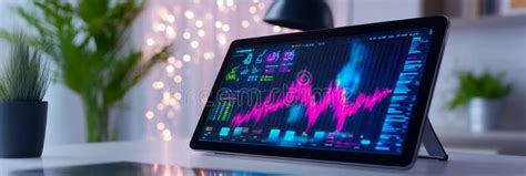 A Digital Tablet Showcasing Vibrant Graphs And Charts A Digital Tablet Displaying Colorful