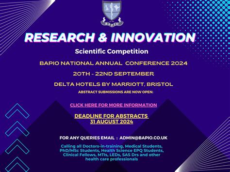 Research And Innovation Competition At Bapio Annual Conference Bapio