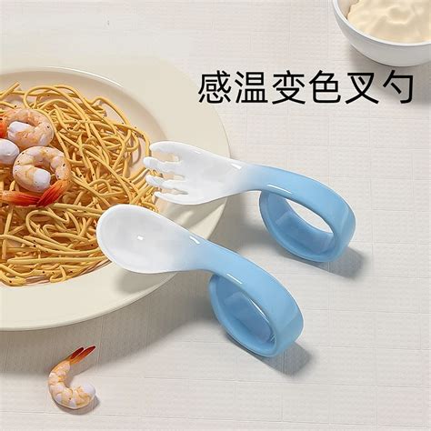 열 변색 스푼 포크 세트 한 쌍 아기 수유 어린이 식기 보조 수저 아기 용품 피더 식사 훈련 배우기 Aliexpress