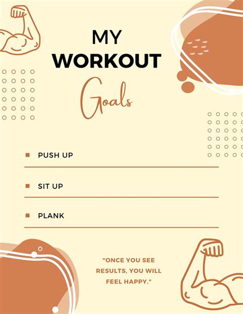 Page 4 Free Workout Planner Templates 100 Customizable Canva