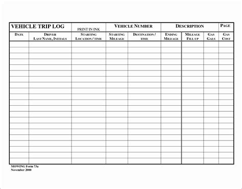 Car Service Log Excel Template