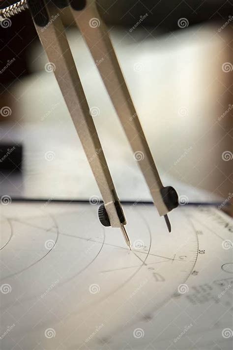 Closeup Of A Navigator S Radar Plotting Chart With A Triangle And
