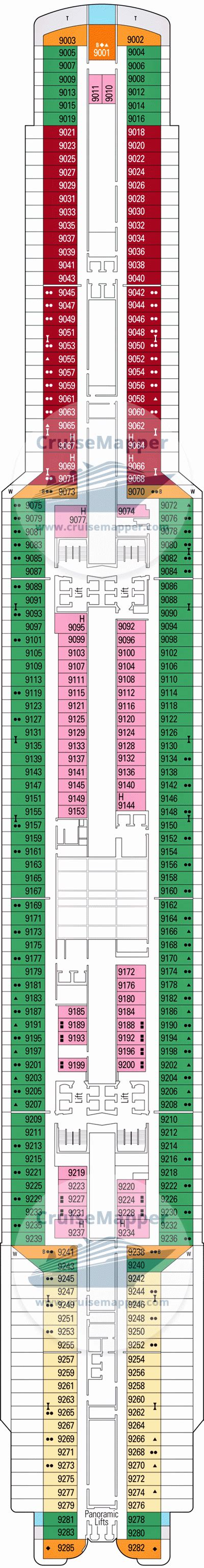 Msc Seashore Deck 9 Plan Cruisemapper