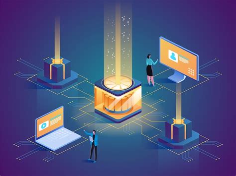 Premium Vector Website Hosting Isometric Vector Illustration Data Center Engineers System