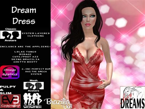 Second Life Marketplace Sexy Dreams Dream Dress Red Lolas