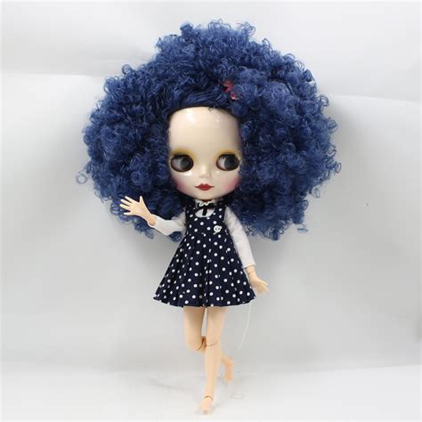 Neo Blythe Muñeca Con Cabello Azul Piel Blanca Cara Linda Y Brillante