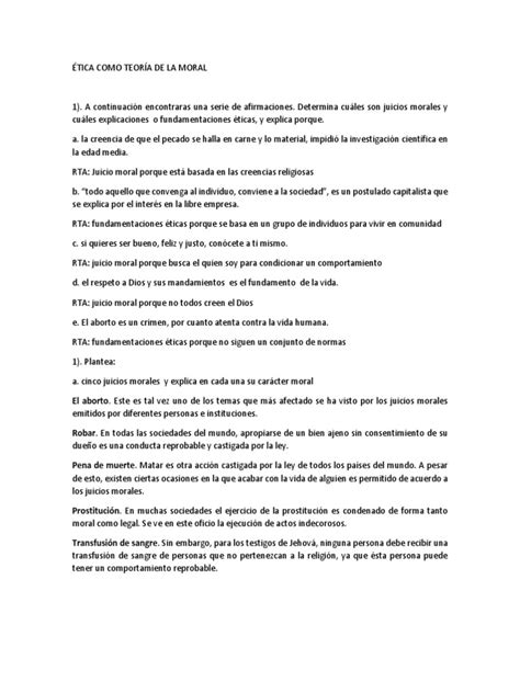 Ética Y Moral Juicios Y Fundamentos Pdf Moralidad Instituciones