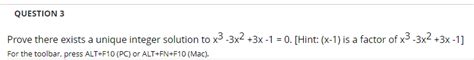 solved question 3 prove there exists a unique integer