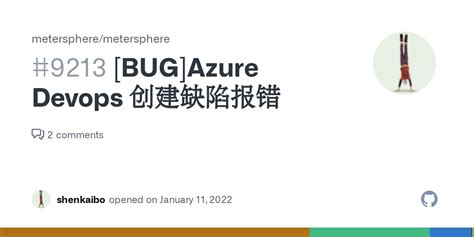 Bug Azure Devops 创建缺陷报错 · Issue 9213 · Meterspheremetersphere · Github