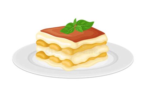 Gâteau Italien De Tiramisu Posé Avec L illustration Fouettée De Vecteur