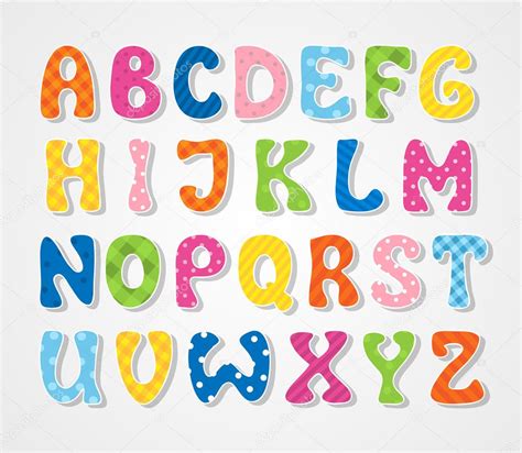Cute Textured Sticker Alphabet Vector Illustration ⬇ Vector Image By © Portarefortuna Vector