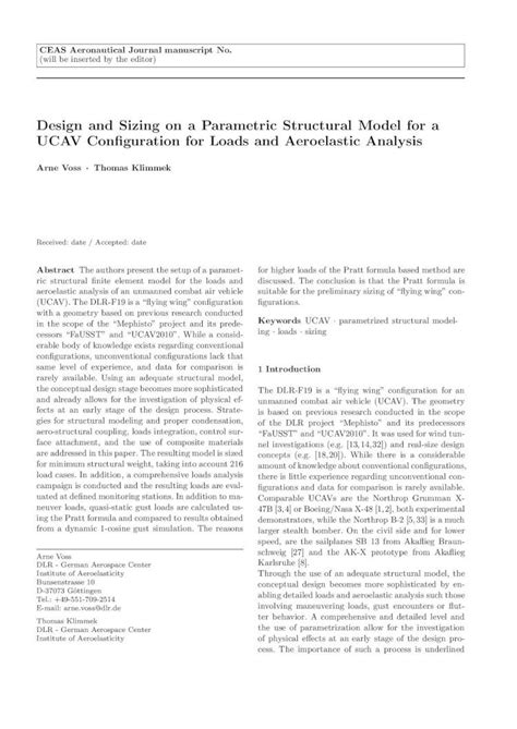 Pdf Design And Sizing On A Parametric Structural Model For A Ucav · 2016 12 6 · Design