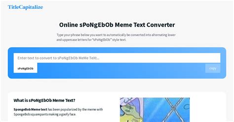 Spongebob Meme Text Generator