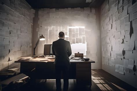 Premium Ai Image Hyperrealistic Office Scene With Man At Computer