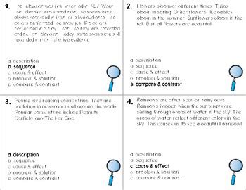 Text Structure Task Cards By Busybeeingradethree Tpt