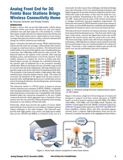 Pdf Analog Front End For 3g Femto Base Stations Brings · A