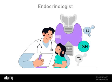 Pediatric Endocrinology Concept Doctor Explaining Thyroid Function To