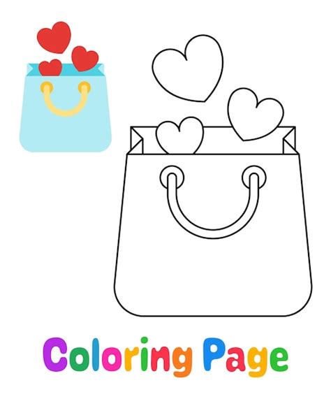 Dibujo Para Colorear Con Bolsa Para Niños Vector Premium
