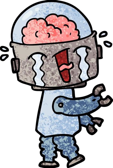 Cartoon Crying Robot 12364129 Vector Art At Vecteezy
