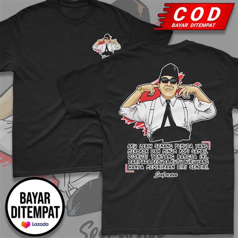 Kaos Viral Soekarno Tutup Telinga Unisex Kaos Viral Tingalmake