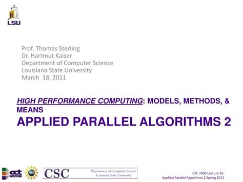 Ppt High Performance Computing Models Methods Means Applied