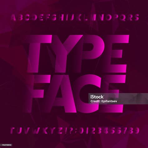 Font Alfabet Abstrak Huruf Miring Modern Dan Angka Pada Latar Belakang