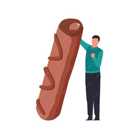 El Chico Tiene Un Rollo De Chocolate Vector Premium