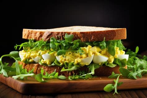 Premium Ai Image Delicious Egg Salad Sandwich Generative Ai