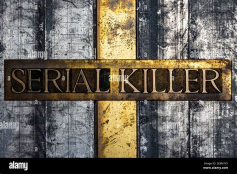 serial killer text formed with real authentic typeset letters on