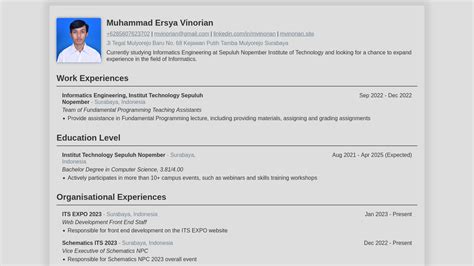 Tugas Pemrograman Web CV HTML