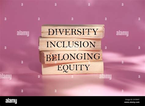 Equity Diversity Inclusion And Belonging Symbol Wooden Blocks With