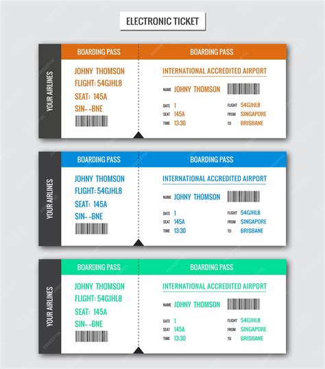 Premium Vector Vector Realistic Boarding Pass Composition With