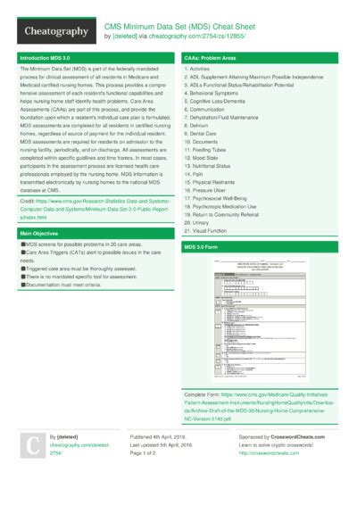 12 Mds Cheat Sheets Cheat Sheets For Every Occasion