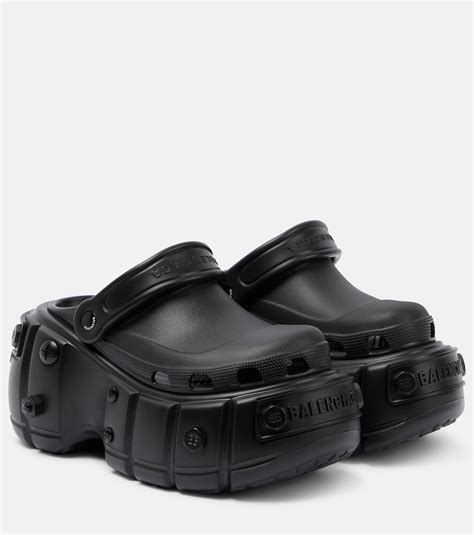 Buy Balenciaga X Crocs Hardcrocs Platform Slides Black At 40 Off