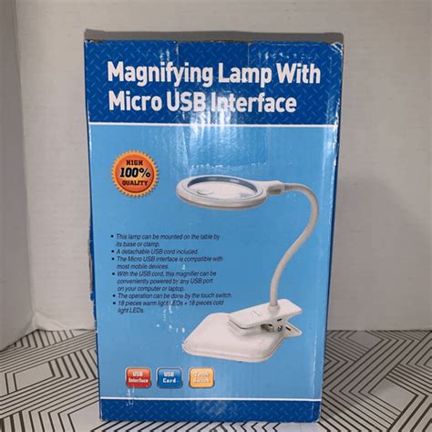Magnifying Lamp With Micro Usb Interface Mountable Touch Switch 3d