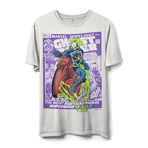Marvel Ghost Rider Comic T Shirt White Xs Junk Food Graphic Tees