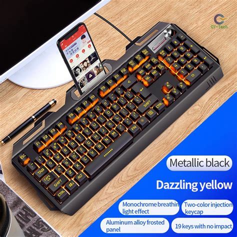 【cyt】yindiao V2 104 Key Wired Game Keyboard Metal Panel Colorful