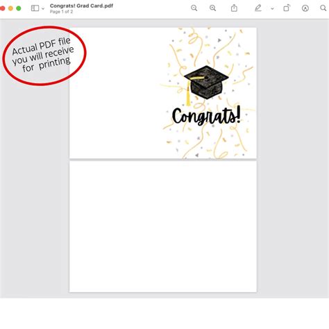 Printable Graduation Card Digital Download Etsy