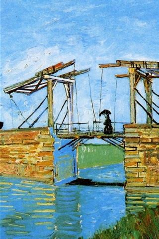 Papéis de Parede Vincent van Gogh Ponte de Langlois em Arles mulheres lavando x HD