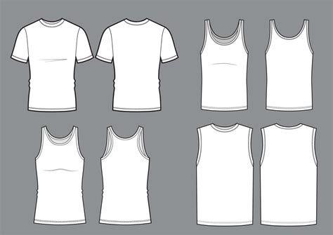 Set Of Bw Basic Cotton Shirts 49765409 Vector Art At Vecteezy