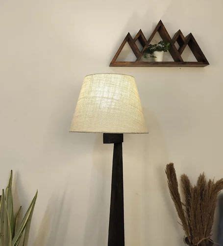 Symplify Cone Trigo Wooden Floor Lamp With Brown Base For Home Modern
