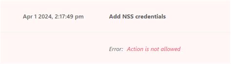 Failed To Add Nss Account Action Is Not Allowed Netapp Knowledge Base