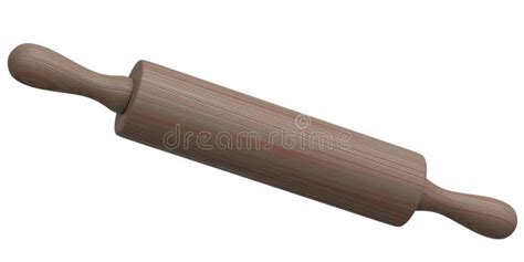Wooden Rolling Pin Isolated On White Background Stock Illustration