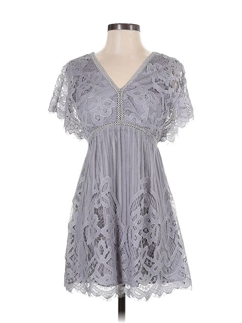 Tobi 100 Polyamide Solid Gray Cocktail Dress Size S 76 Off Thredup