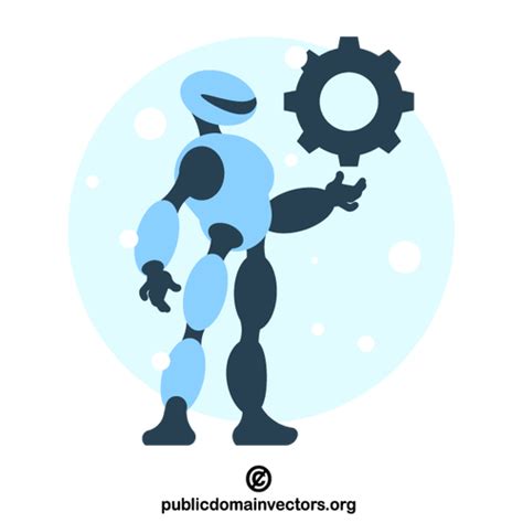 Robot And Gear Icon Public Domain Vectors