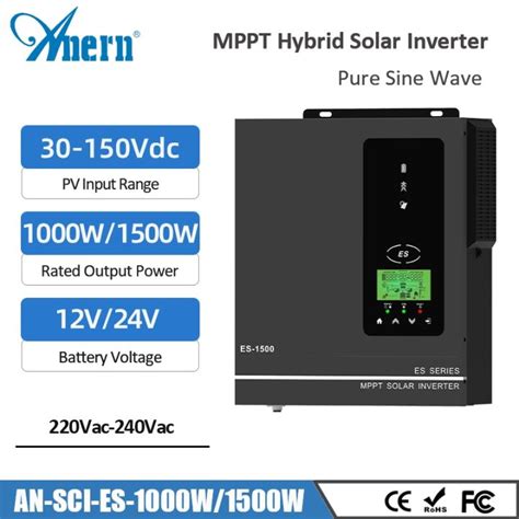 Anern 1kw 1 5kw Inverter Hibrid Mppt Solar Off Grid Inverter 12v 24v
